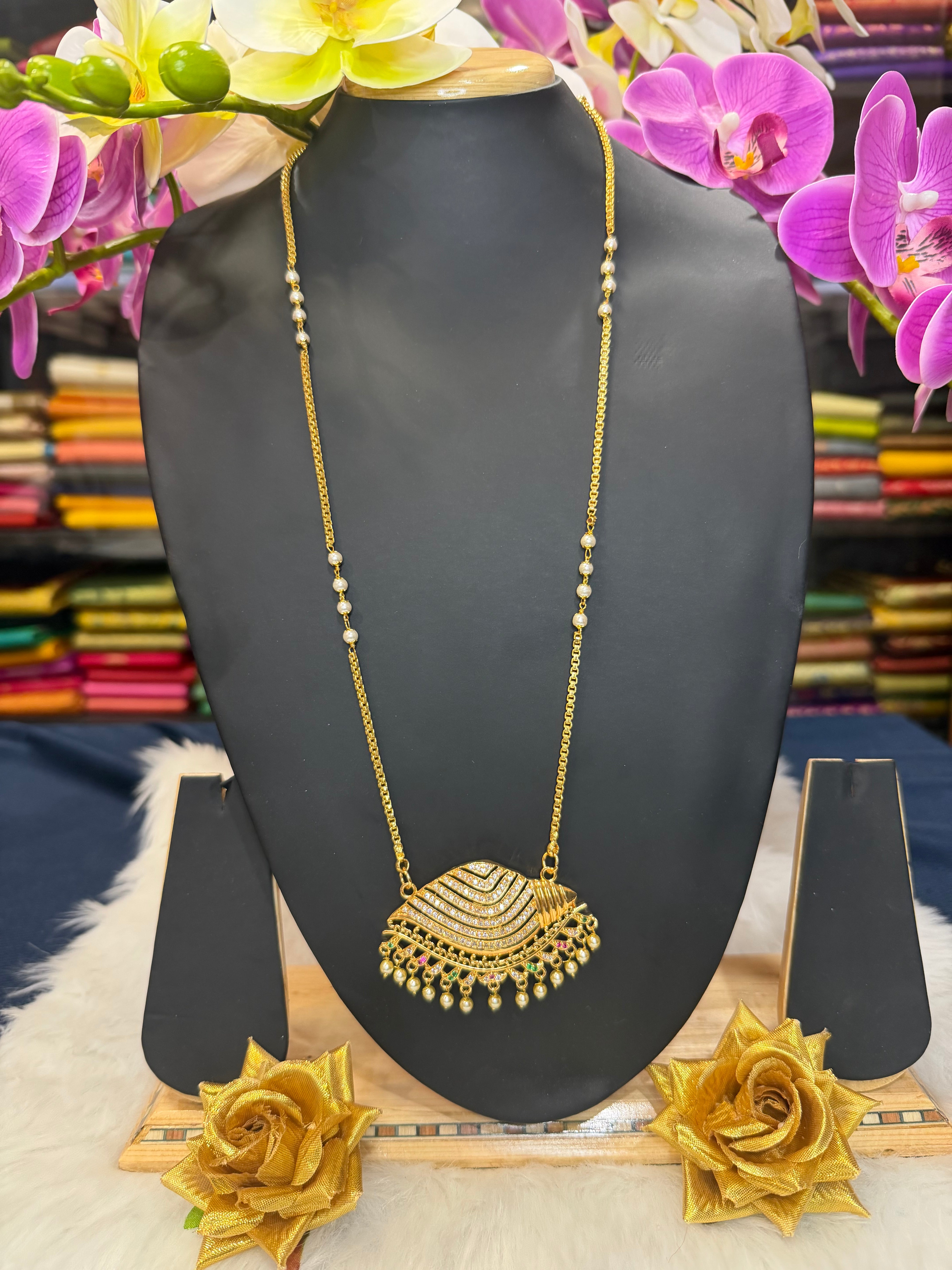 Impon Indian Necklace Multi Conch Sanku Pathakkam Haram N35 – Sari Palace